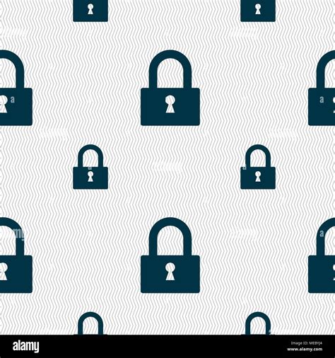 Lock Sign Icon Locker Symbol Seamless Pattern With Geometric Texture Vector Illustration