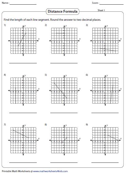 points distance and segments worksheets geometry