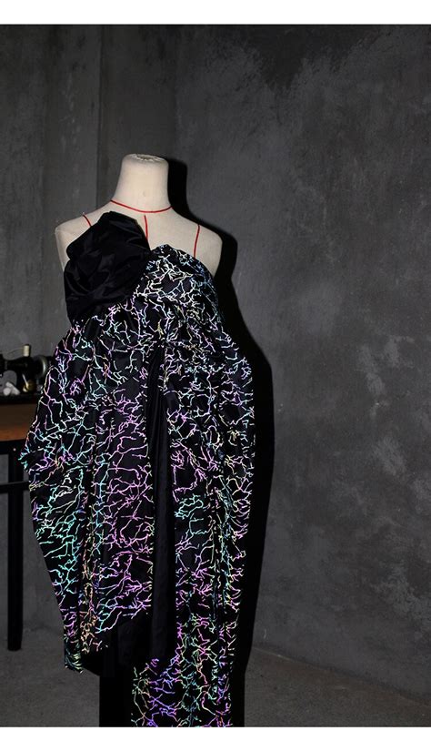 Lightning Pattern Light Reflecting Fabric Iridesce Grandado