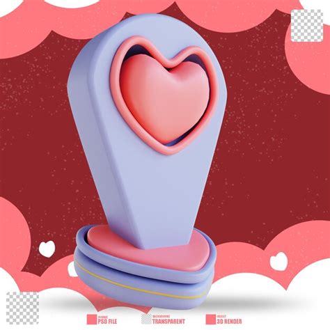 Premium Psd 3d Illustration Love Location 2