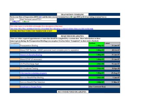 Excel 2007 Timeline Template