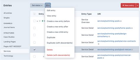 [3 x] missing management options when in all entries view · issue