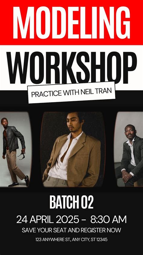 Black Bold Modern Modeling Workshop Instagram Story In 2024 Instagram