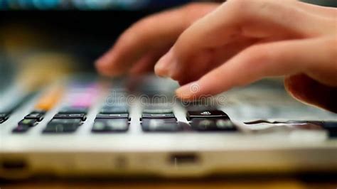 Close Up Of Hands Typing On A Laptop Keyboard In A Vibrant Setting Perfect For Illustrating