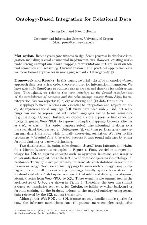 PDF Ontology Based Integration For Relational Data