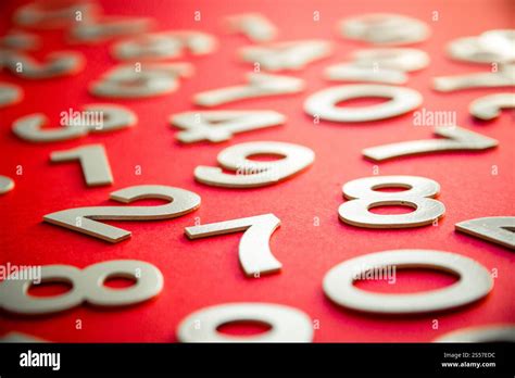 Mathematics Background Made With Solid Numbers On A Board Isolated On Red Mathematics