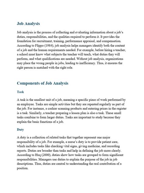 Job Analysisjob Analysisjob Analysisjob Analysisjob Analysisjob