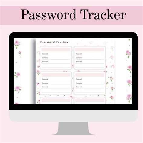 Digital Password Tracker Password Organizer By Zyloaprints Tpt