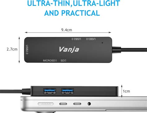 USB C 3 0 Hub SD Micro SD Card Reader 5 In 1 Vanja Type C To USB Multiport Adapter Splitter