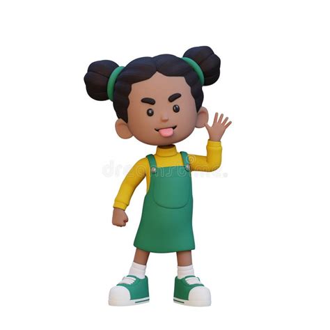 D Cute Girl Make Fun Of Stock Image Illustration Of Face