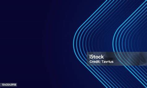 디지털 기하학적 요소들은 추상적인 벡터 배경을 가지고 있다 진한 파란색 배경입니다 현대 선 줄무늬 곡선 추상적인 럭셔리 프리젠테이션 배경 빛나는 네온 조명 우주의 생생한