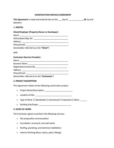 Construction Services Agreement