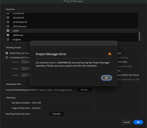 P Project Manager Error 1609498616 Adobe Product Community 14955626