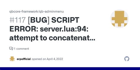 [BUG] SCRIPT ERROR: server.lua:94: attempt to concatenate a nil value (field 'discord') · Issue ...