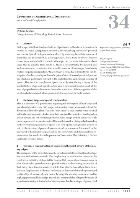 Shape And Spatial Configuration Space Syntax Network
