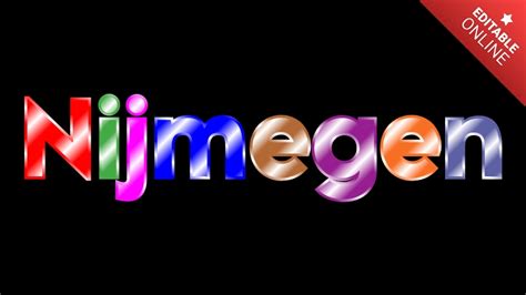 Nijmegen | Colored Letters Editable Online | Text Effect Generator