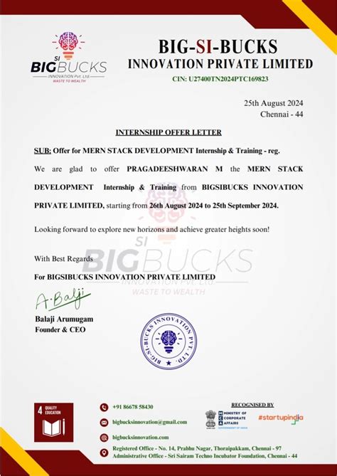 Internship Mernstack Bigsibucks Careeradventure Techinnovation