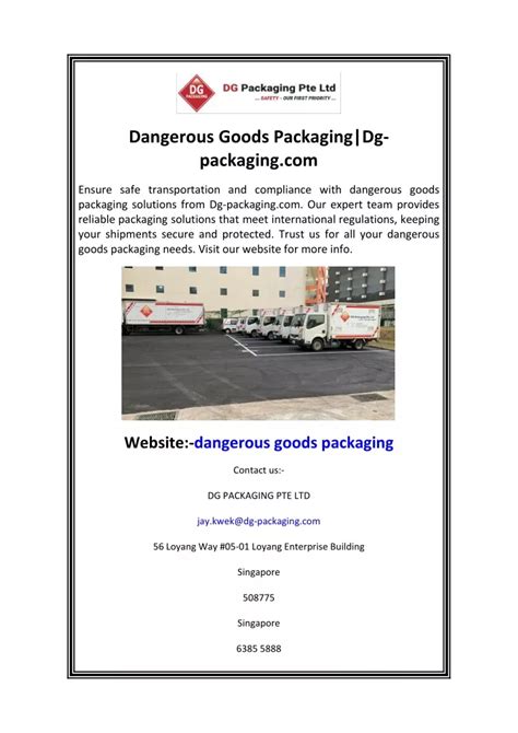 Ppt Dangerous Goods Packaging Dg Powerpoint Presentation Id12324807