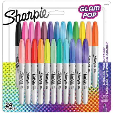 Sharpie Glam Pop Permanent Markers 24pk Homesavers
