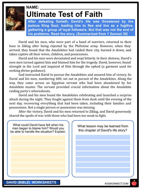 David Worksheets Biblical Significance Victories And Troubles Of King