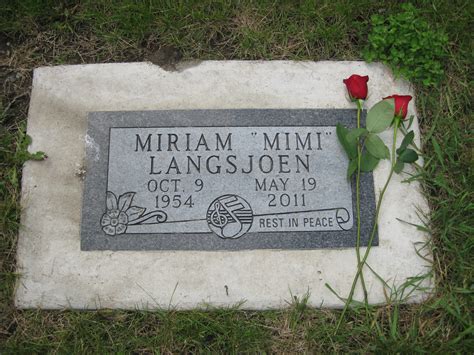 Miriam Lynn “mimi” Hokenson Langsjoen 1954 2011 Find A Grave Memorial