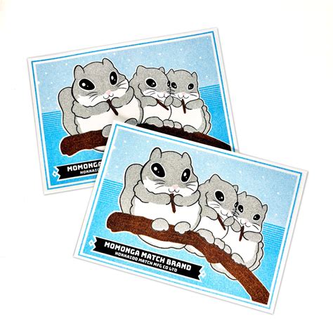 Momonga Flying Squirrel • 5x7 Risograph Art Print Shishido Creative