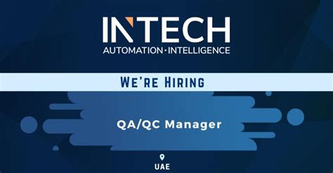 Job Opportunity Qa Qc Manager At Intech Process Automation Haris Zaman