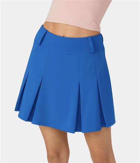 Womens High Waisted 2 In 1 Pocket A Line Pleated Golf Skirt Golf Tee