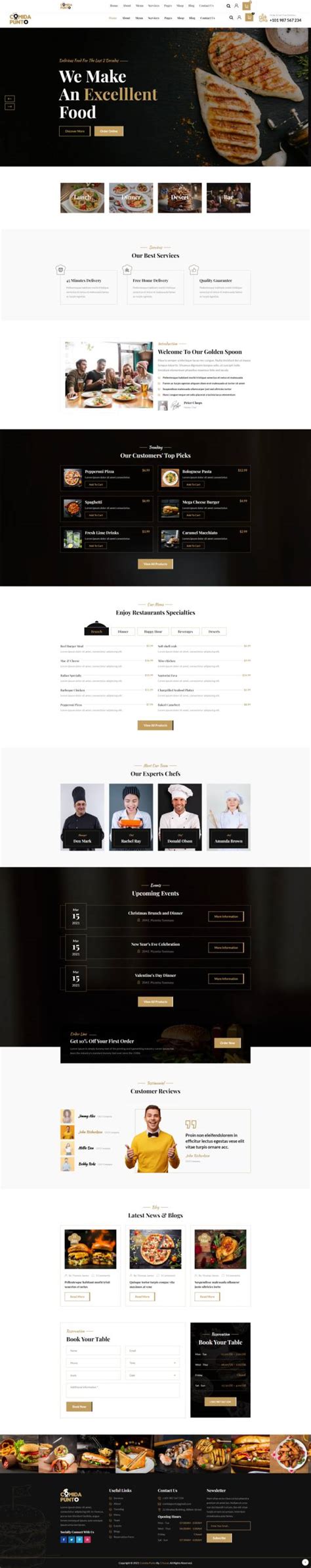 餐厅网页设计模板html代码，餐饮类网站设计模板 17素材网