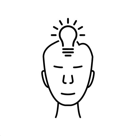 Premium Vector Human Face With Bulb Like Insight Logo Concept Of Clever People Simple Badge Or