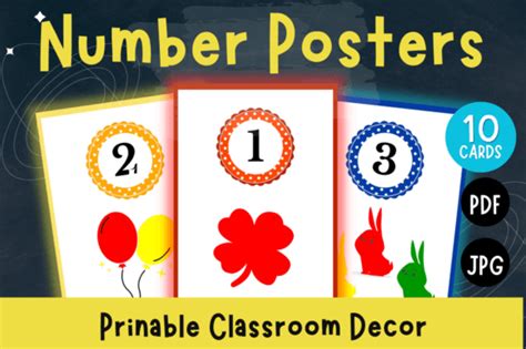1 Printable Classroom Number Posters Designs And Graphics