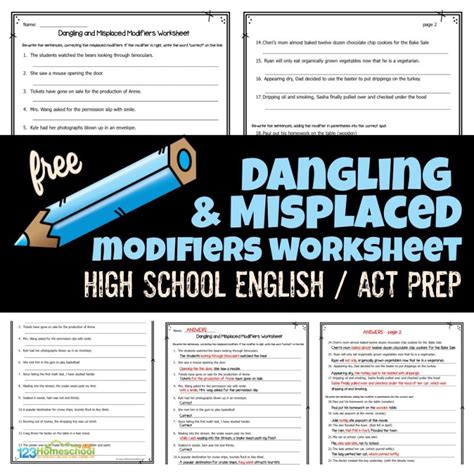 Dangling And Misplaced Modifiers Worksheet With Answers Pdf