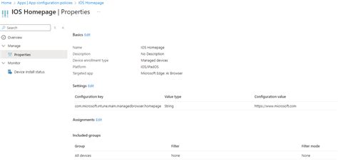 Setting Ms Edge Ios App Homepage Via Intune For Ipad Devices