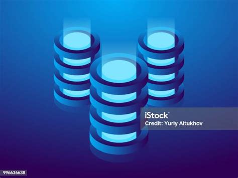 Cryptocurrency 및 Blockchain 추상 아이소메트릭 3d 그림입니다 Cryptocurrency 광산 농장 벡터 기술 배경입니다 3차원 형태에 대한 스톡 벡터