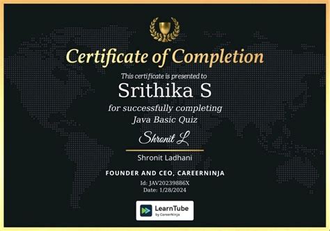 I Am Excited To Share That I Have Successfully Completed The Java Basic