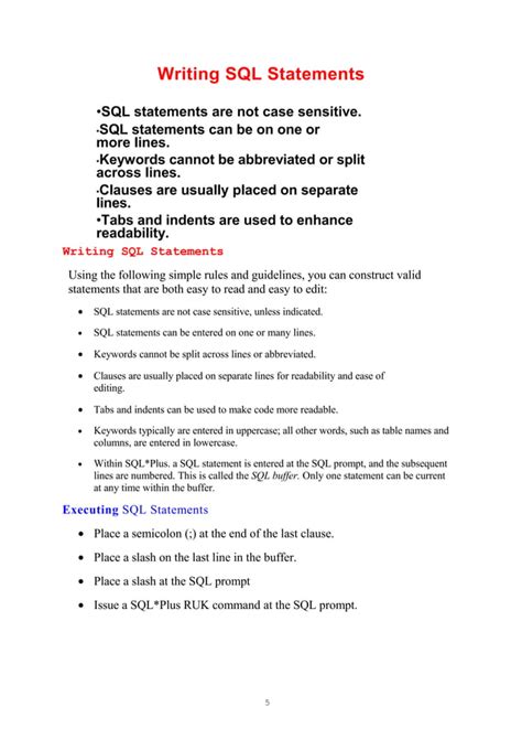 Basic Sqlstatements Pdf