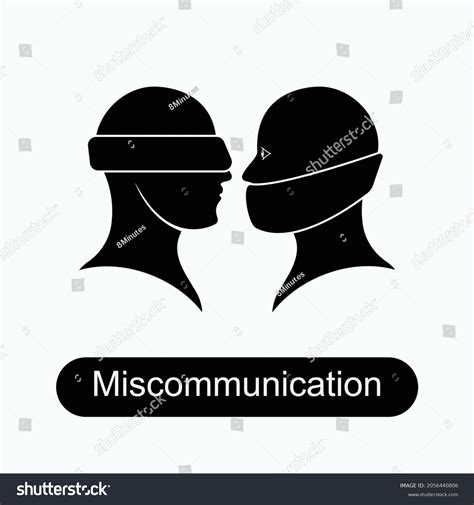Miscommunication Icon Confuse Misunderstanding Symbol Vector Stock