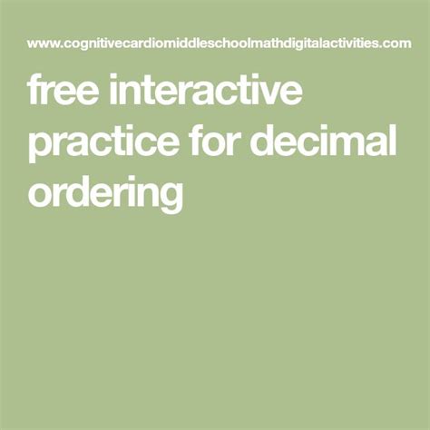 Free Interactive Practice For Decimal Ordering Ordering Decimals