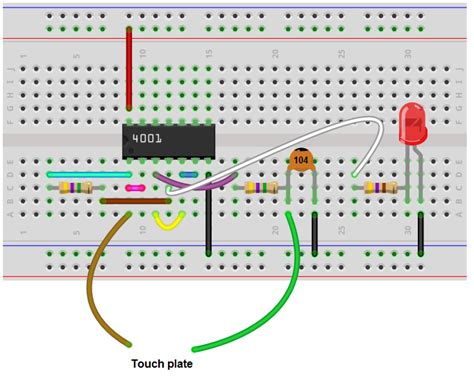 How To Build A Touch On Off Circuit With A 4001 Nor Gate Chip