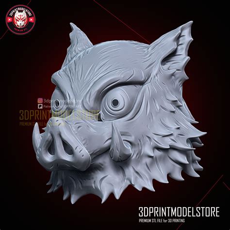 🪖 Máscara Inosuke Casco Cosplay Cazador De Demonios Kimetsu No Zaiba・archivo 3d Para