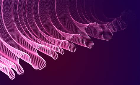 동적 마술 웨이브 투명 얇은 명주 그물 섬유에 바람에 어두운 입자 흐름 움직임에 효과 벡터 추상 배경입니다 3d 모양 의 점은