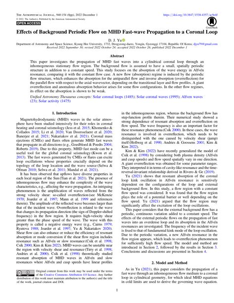 Pdf Effects Of Background Periodic Flow On Mhd Fast Wave Propagation