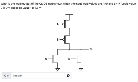 Solved What Is The Logic Output Of The CMOS Gate Shown When Chegg