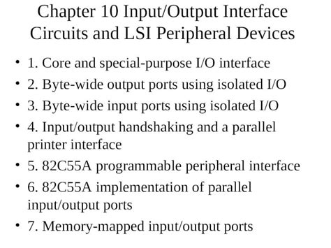 Ppt Chapter 10 Inputoutput Interface Circuits And Lsi Peripheral