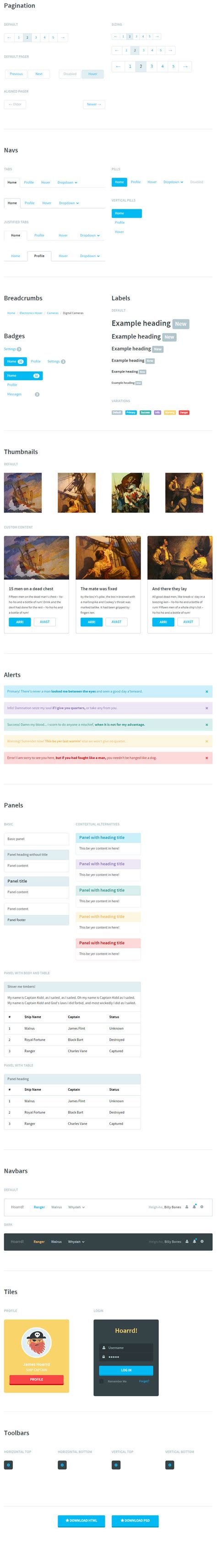 Colorful Flat Htmlpsd Ui Kit Free Download