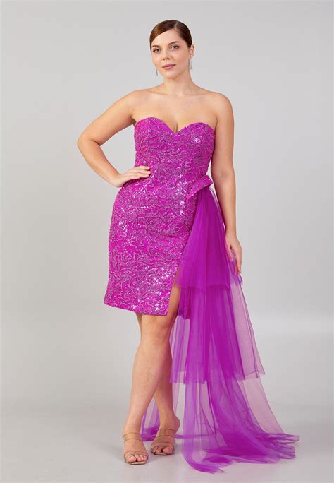 Strapless Mini Sequin Column Plus Size Prom Dress Asm1022 1 Istanbul