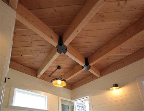 Exposed Fir Tandg Ceilings With Custom Joist Hangers And Shipl