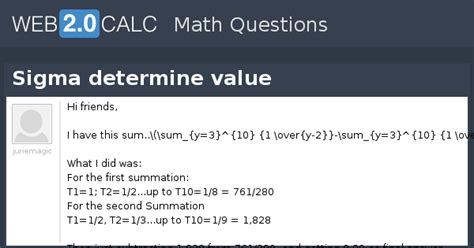 View Question Sigma Determine Value
