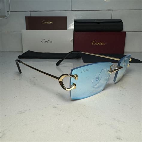 Wires C Sunglasses Gold Frame Size 57 Mirror Depop