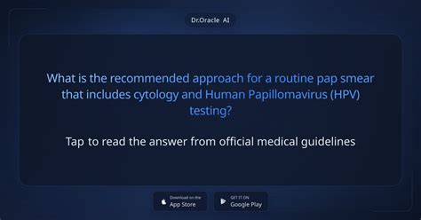 What Is The Recommended Approach For A Routine Pap Smear That Includes Cytology And Human
